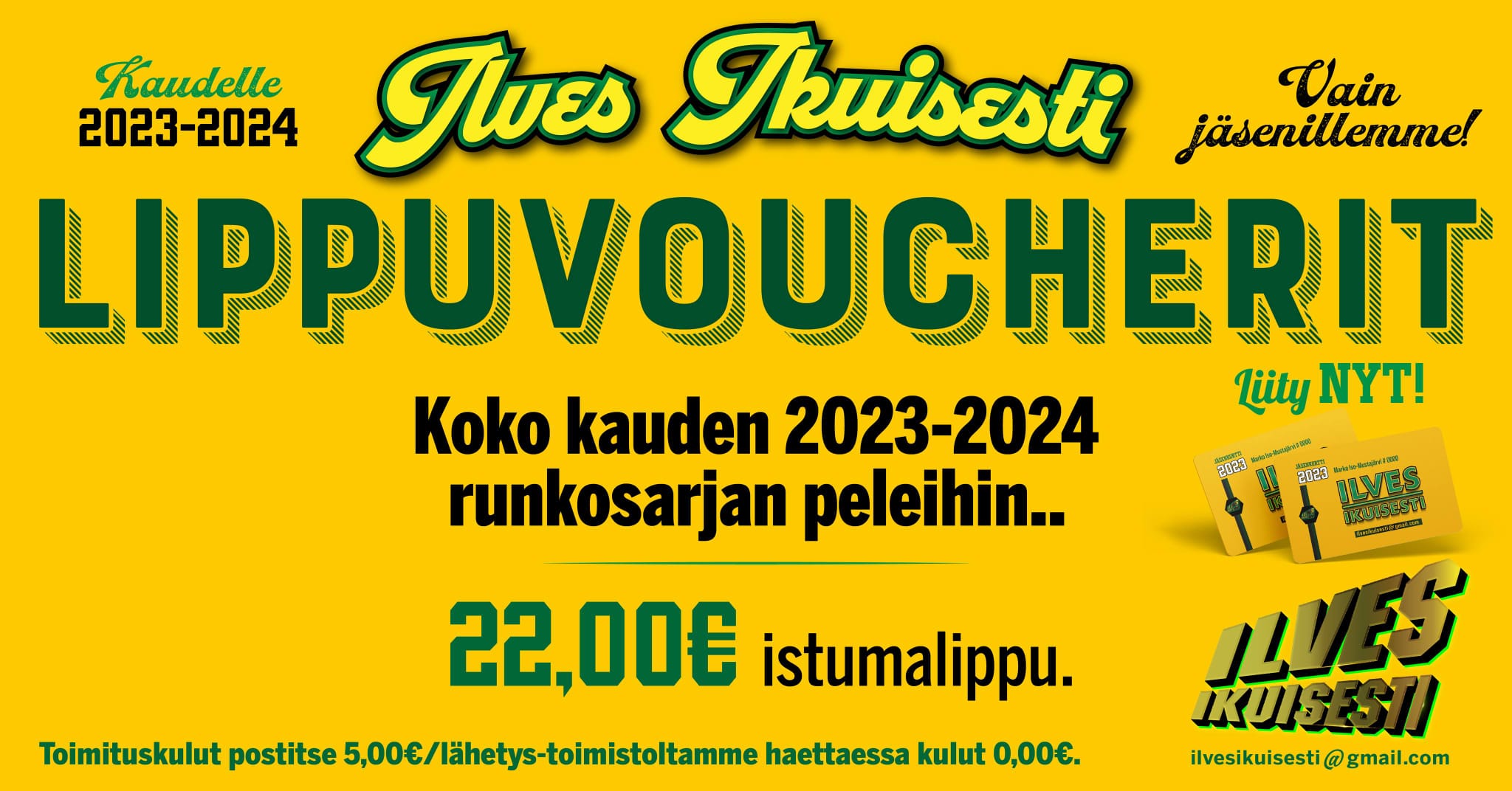Lippuvoucheritarjous koko kaudelle 2023 -2014 - ILVES IKUISESTI RY